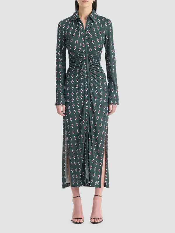 Altuzarra Claudia Printed Midi Dress - Hunter Diamond