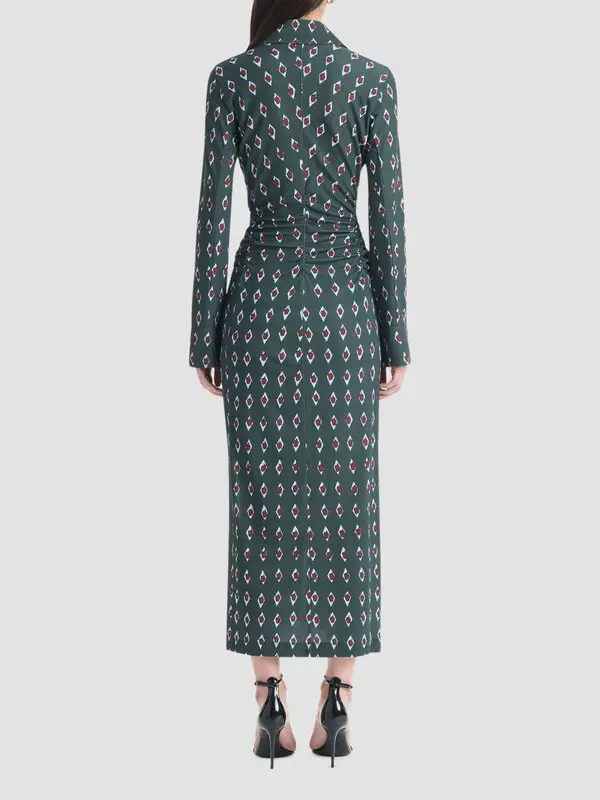 Altuzarra Claudia Printed Midi Dress - Hunter Diamond