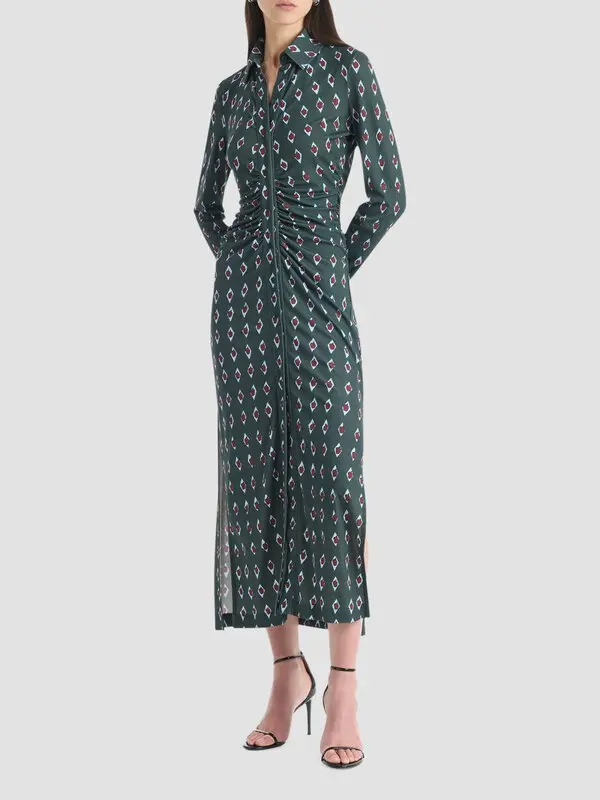 Altuzarra Claudia Printed Midi Dress - Hunter Diamond