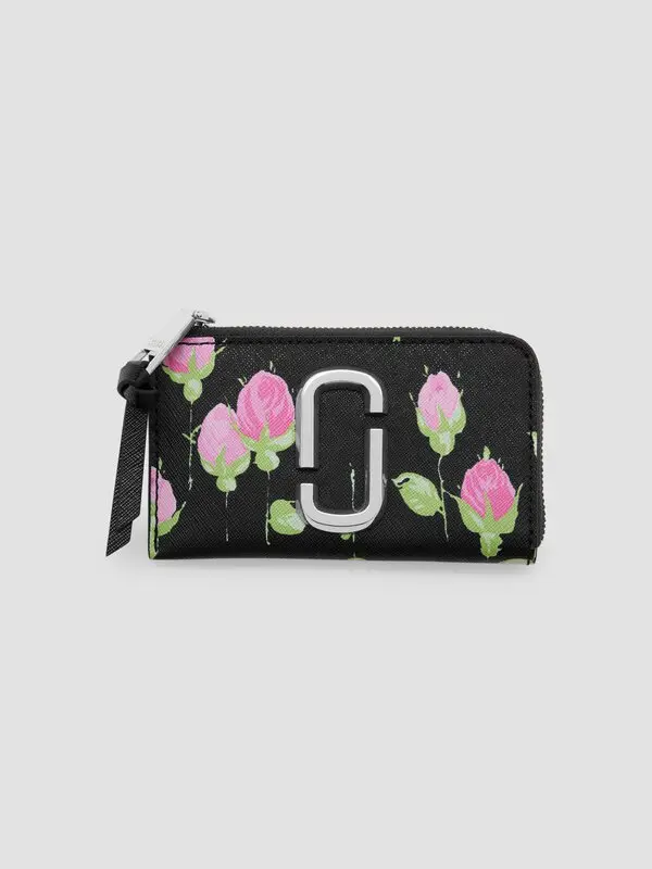 Marc Jacobs The Snapshot Vintage Floral Top Zip Multi Wallet - Black Multi