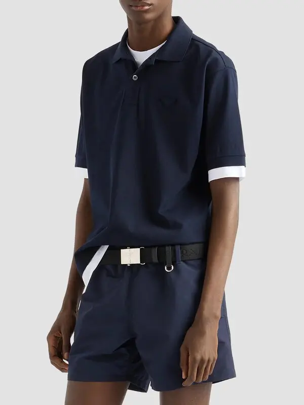 Prada Cotton Polo Shirt - Blue