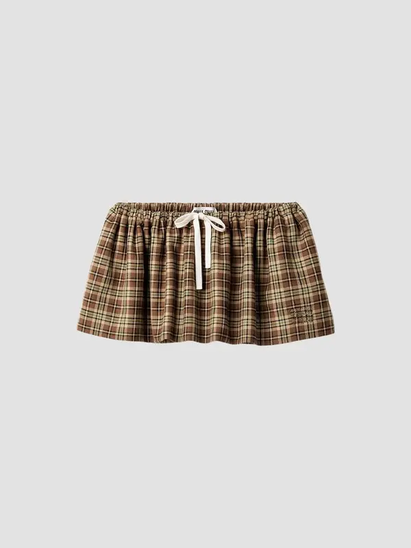 Miu Miu Plaid Mini-skirt - Brown