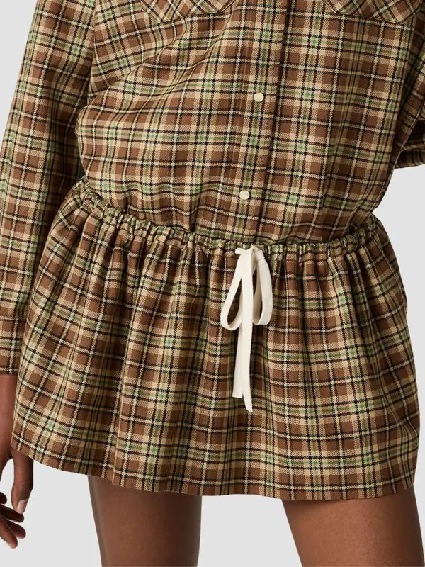 Miu Miu Plaid Mini-skirt - Brown
