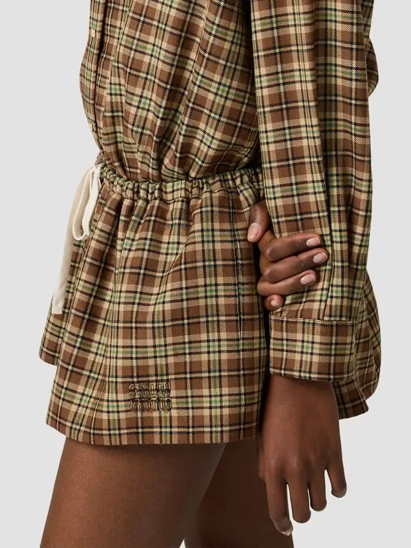 Miu Miu Plaid Mini-skirt - Brown