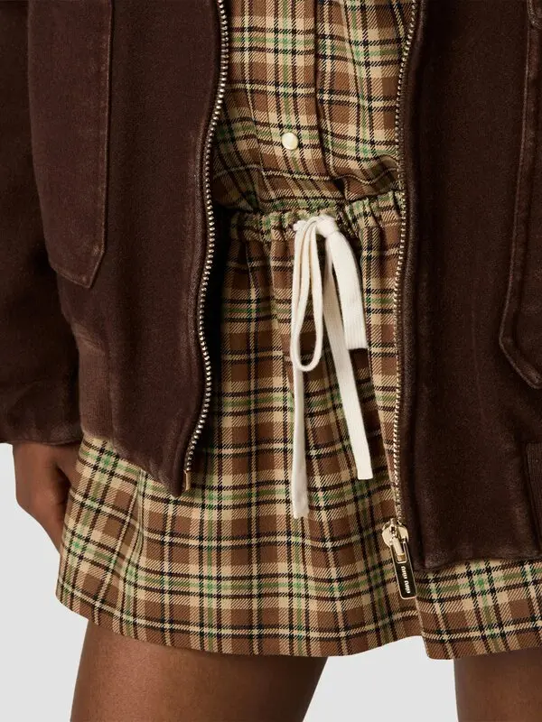 Miu Miu Plaid Mini-skirt - Brown