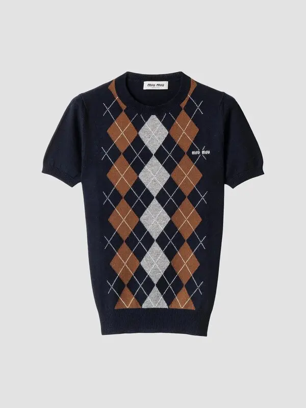 Miu Miu Cashmere Crew Neck Sweater - Blue