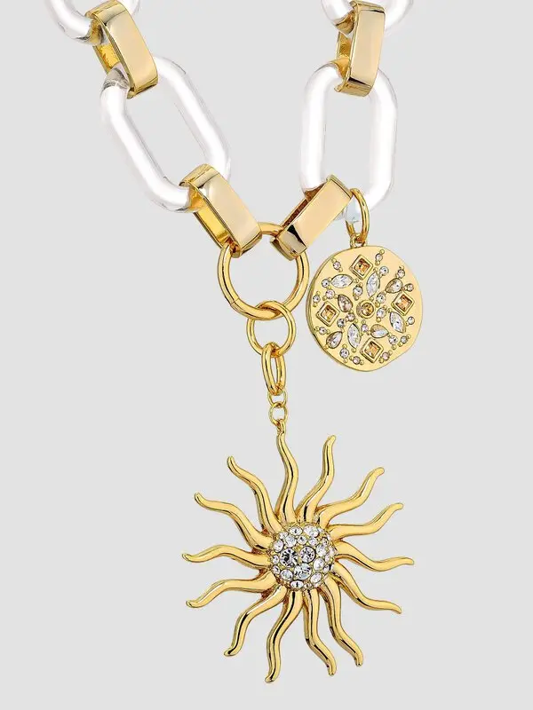 Ramy Brook Elisa Goldtone, Resin & Cubic Zirconia Celestial Pendant Necklace