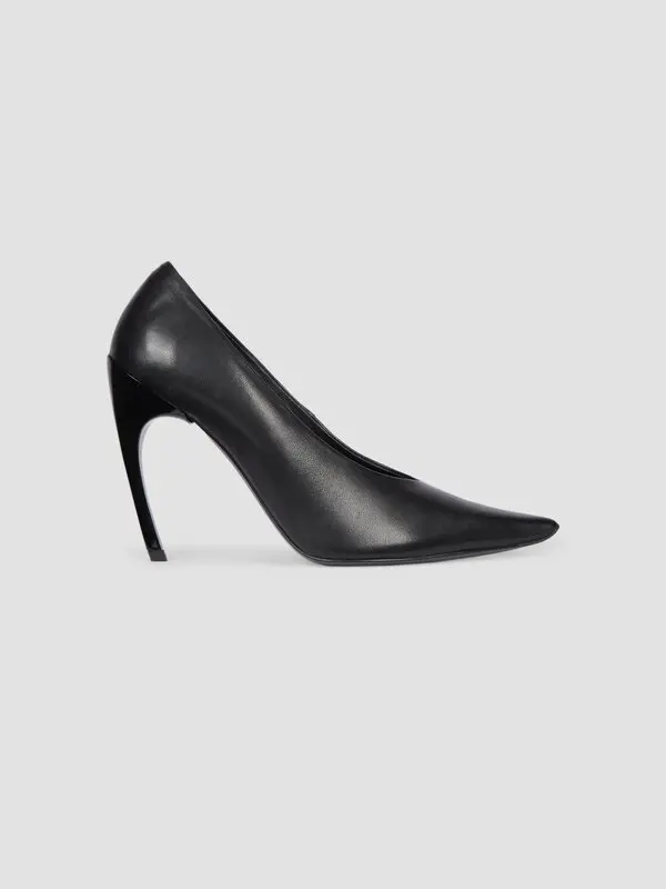 ROGER VIVIER Choc Decollette 100mm Leather Curved-heel Pumps