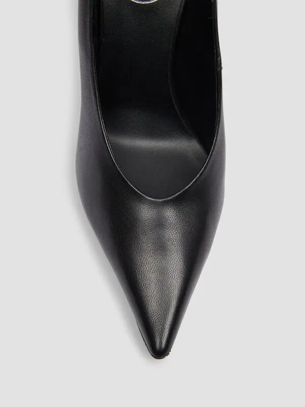 ROGER VIVIER Choc Decollette 100mm Leather Curved-heel Pumps