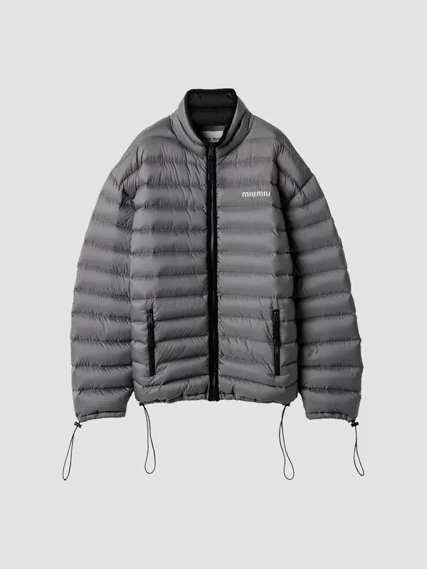 Miu Miu Lightweight Pongé Down Jacket - Grey