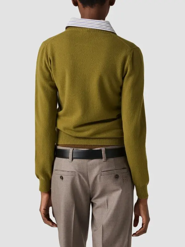 Miu Miu Cashmere Cardigan With Collar - Green
