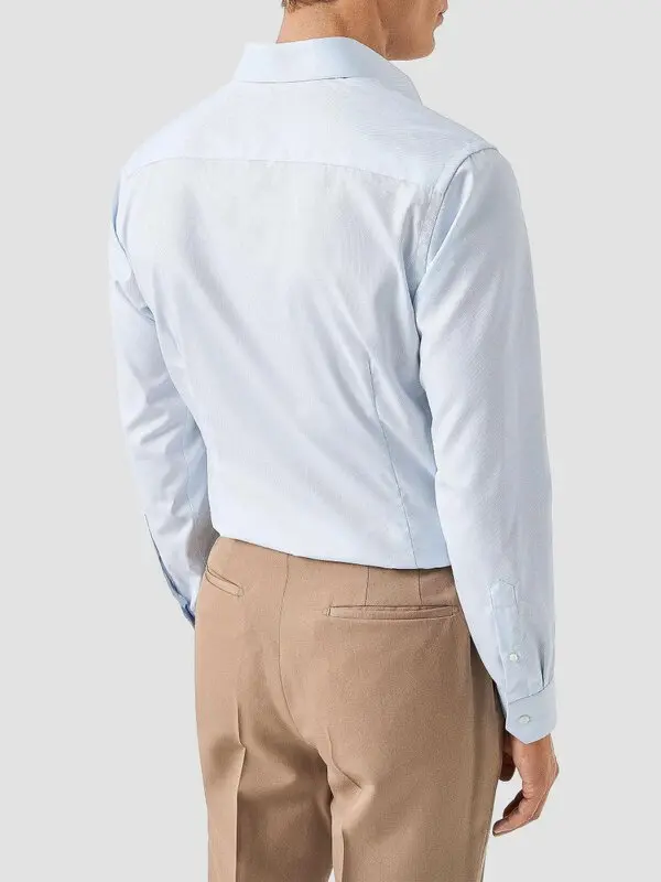Eton Contemporary-fit Textured Elevated Piqué Shirt - Blue