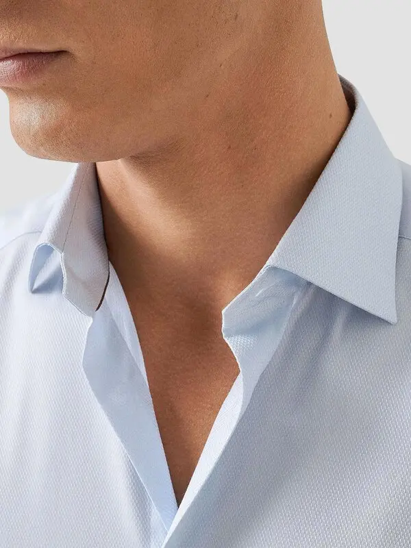 Eton Contemporary-fit Textured Elevated Piqué Shirt - Blue