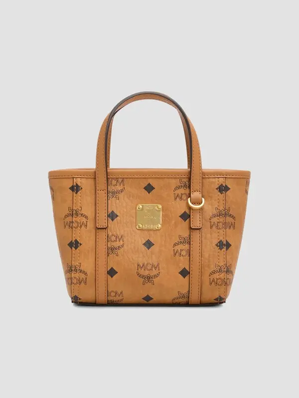 Mcm Toni Vi Shopper Tote Bag - Cognac