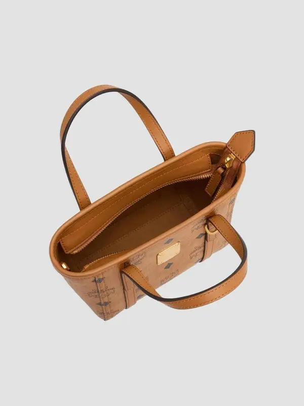 Mcm Toni Vi Shopper Tote Bag - Cognac