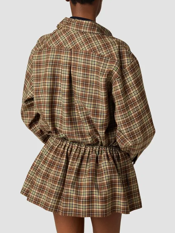 Miu Miu Plaid Shirt - Brown