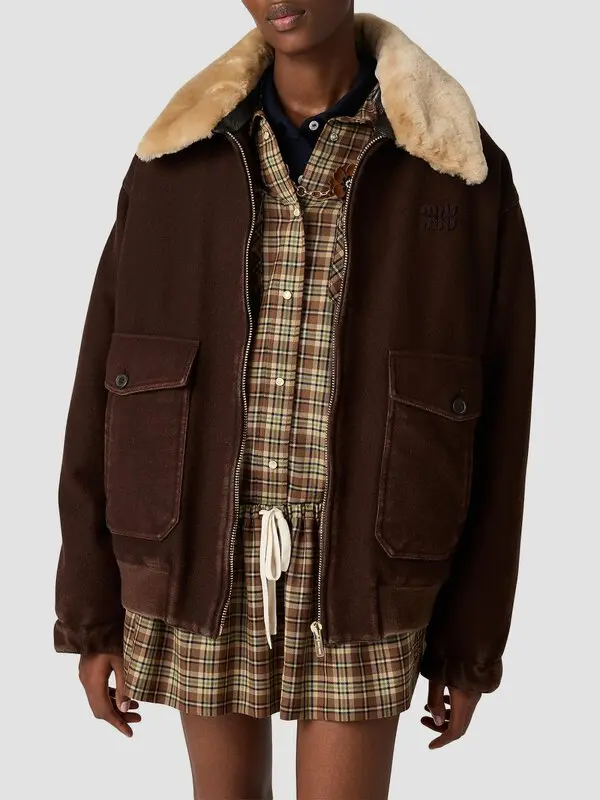 Miu Miu Plaid Shirt - Brown