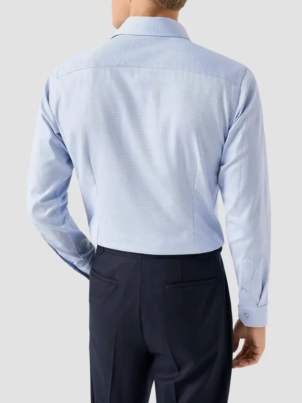 Eton Micro-houndstooth Slim-fit Cotton Twill Shirt