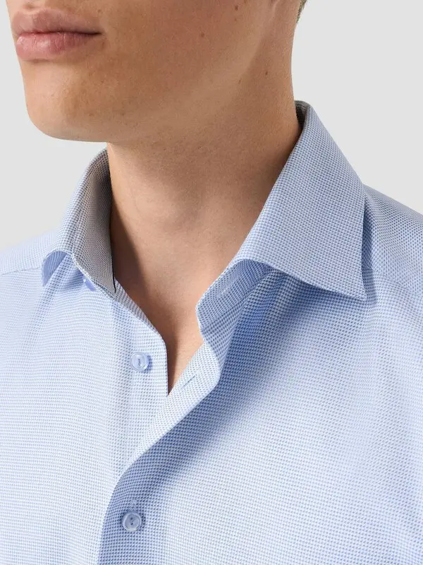 Eton Micro-houndstooth Slim-fit Cotton Twill Shirt
