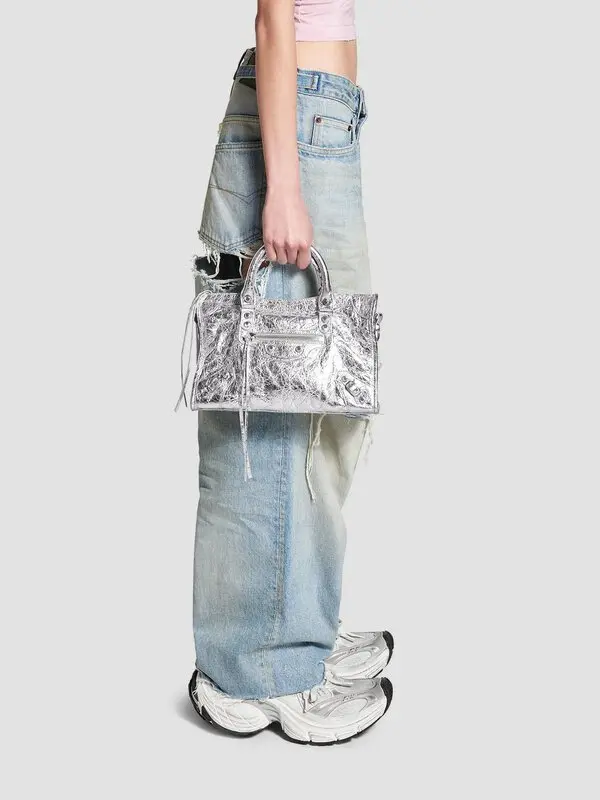 Balenciaga Le City Small Top Handle Metallized Bag - Silver
