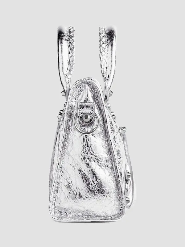 Balenciaga Le City Small Top Handle Metallized Bag - Silver