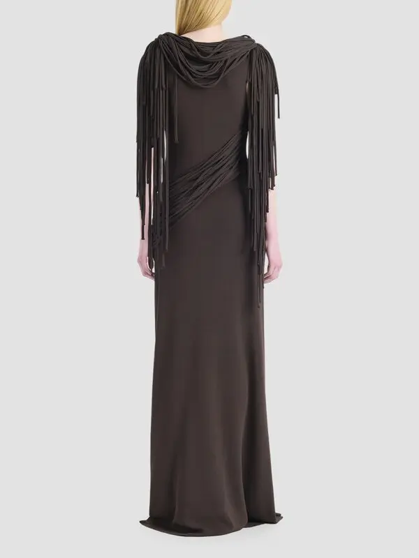 Altuzarra Chaney Drape Fringe Maxi Dress