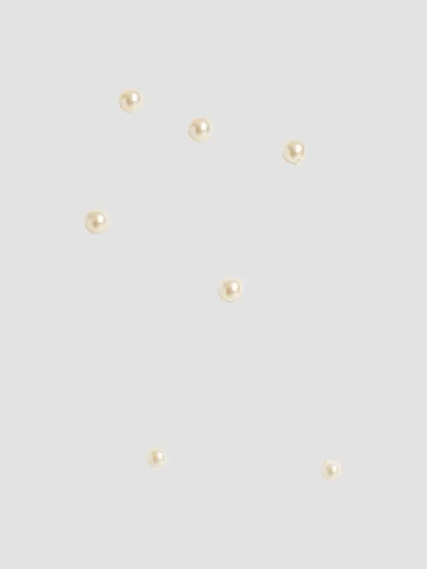 Oscar De La Renta Imitation Pearl-embellished Silk-blend Georgette Blouse