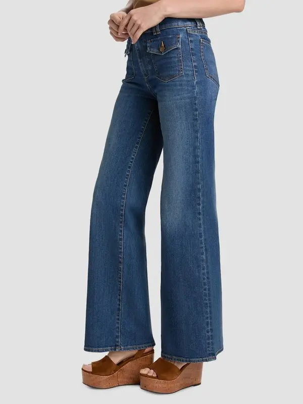 Ramy Brook Fay Stretch-cotton High-rise Wide-leg Jeans