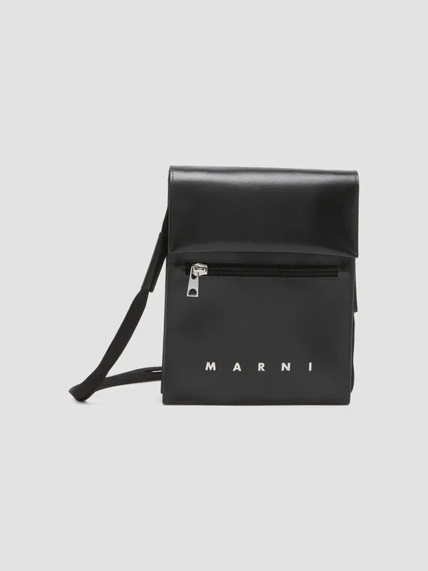 Marni Logo-printed Shoulder Bag - Black
