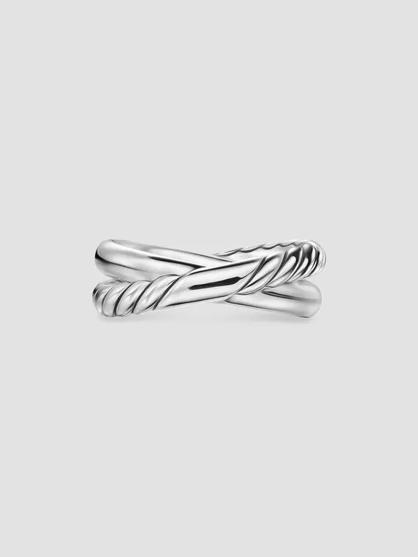 David Yurman Crossover Two Row Ring In Sterling 7.4mm
