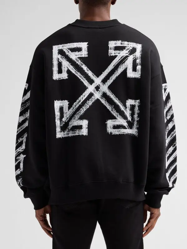 Off-White Motion Arrow Skate Crewneck Sweatshirt