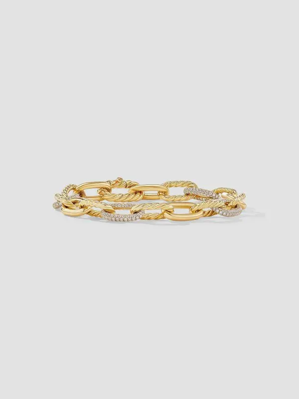 David Yurman Dy Madison Chain Bracelet In 18k Yellow - Diamond