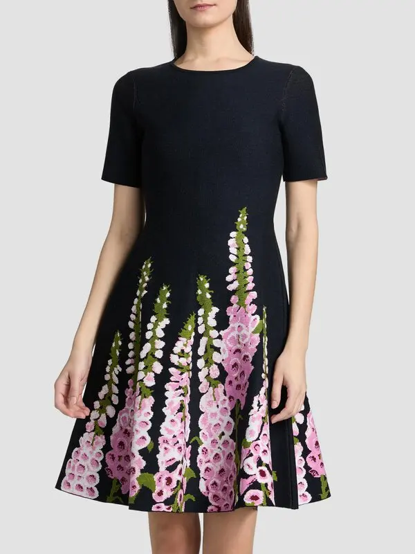 Oscar De La Renta Allium-print Jacquard Minidress