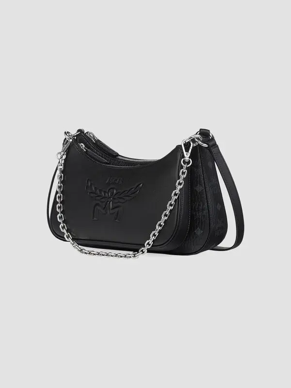 Mcm Small Aren Visetos Crossbody Bag - Black