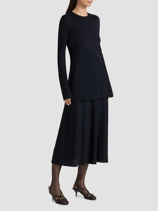 JIL SANDER Layered Drop-waist Midi-dress