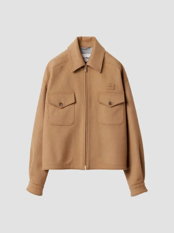Miu Miu Bonded Camel Hair Blouson Jacket