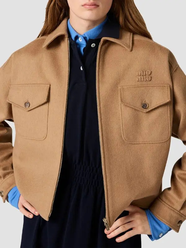 Miu Miu Bonded Camel Hair Blouson Jacket
