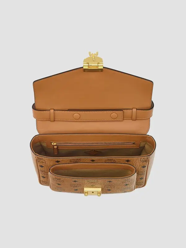 Mcm Small Tracy Visetos Canvas Satchel