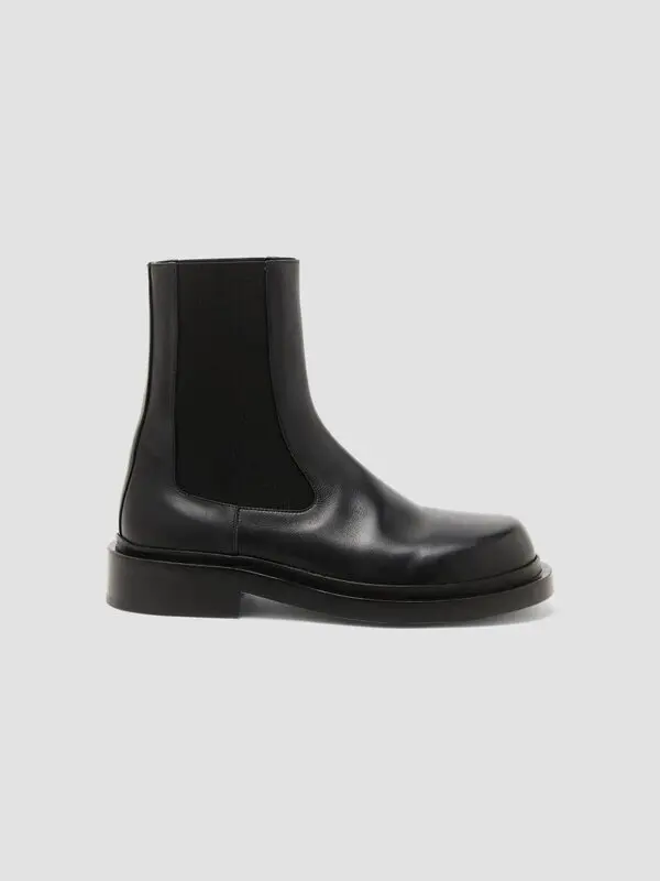 JIL SANDER Leather Ankle Boots - Black
