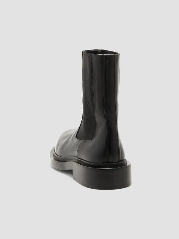 JIL SANDER Leather Ankle Boots - Black