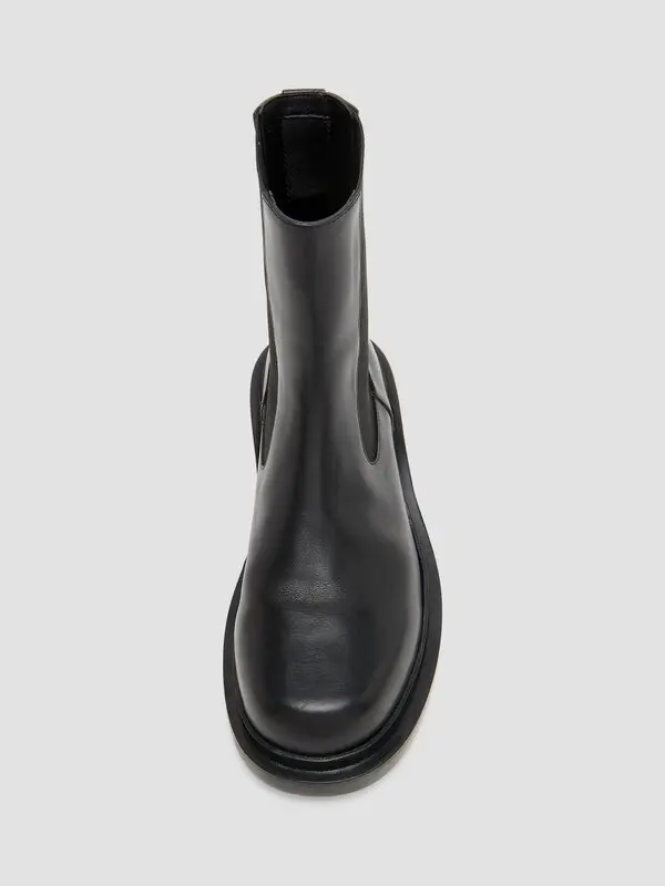 JIL SANDER Leather Ankle Boots - Black