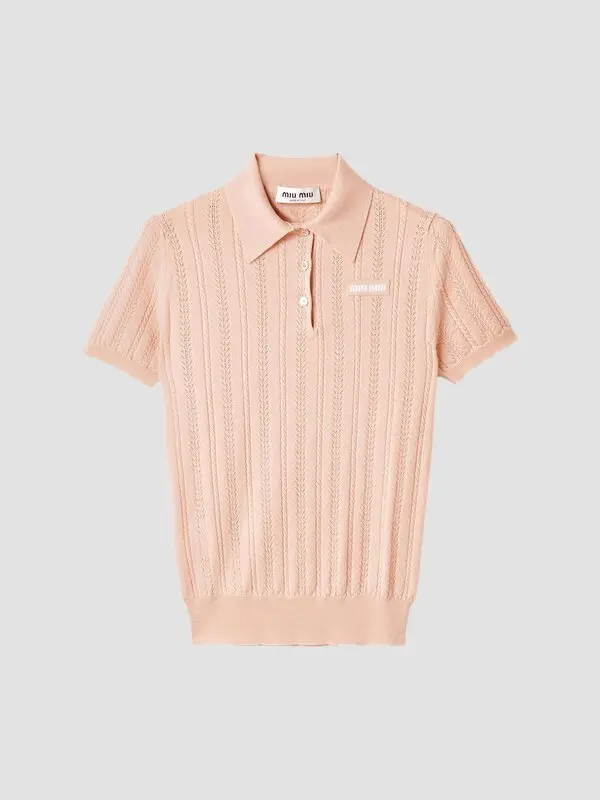 Miu Miu Cashmere Polo Sweater - Pink