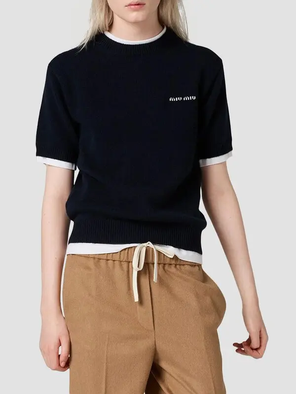 Miu Miu Cashmere Crew-neck Sweater - Blue