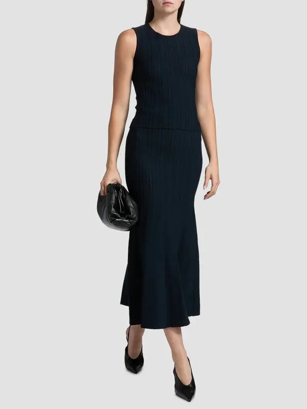 Adam Lippes Lyra Rib-knit Jacquard Maxi Skirt