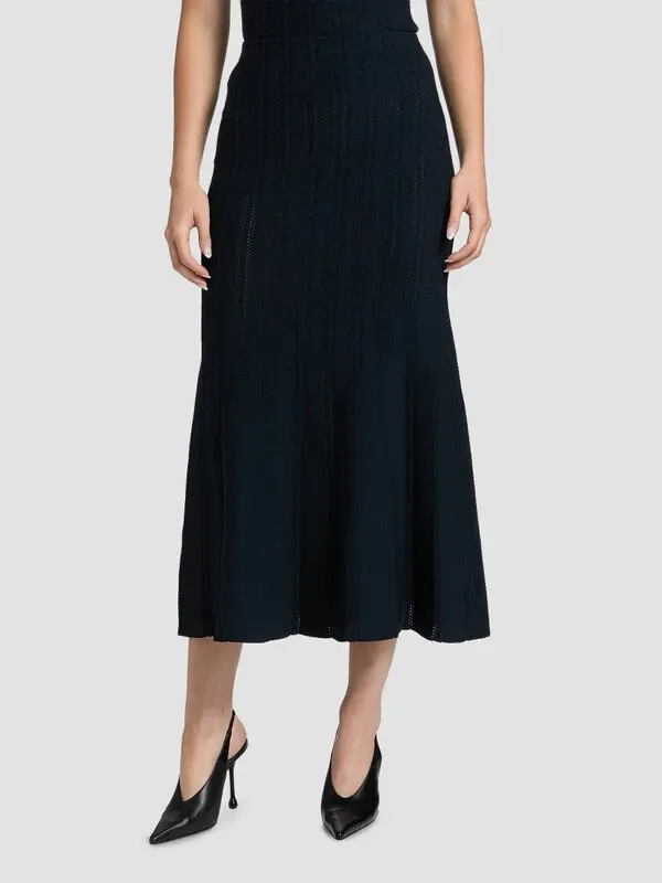 Adam Lippes Lyra Rib-knit Jacquard Maxi Skirt
