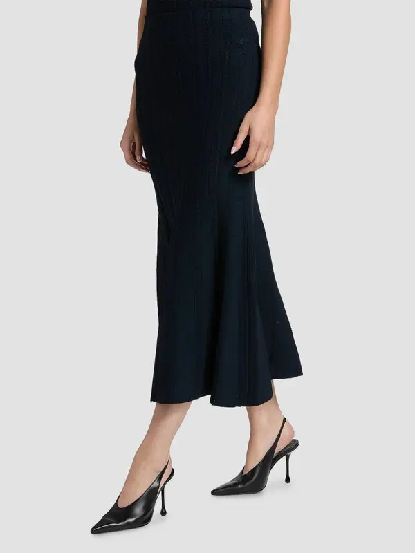 Adam Lippes Lyra Rib-knit Jacquard Maxi Skirt