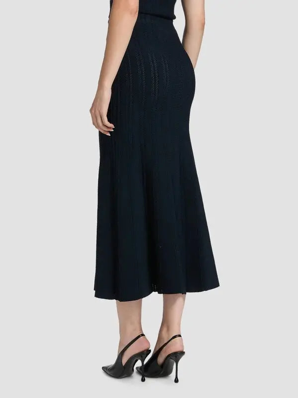 Adam Lippes Lyra Rib-knit Jacquard Maxi Skirt