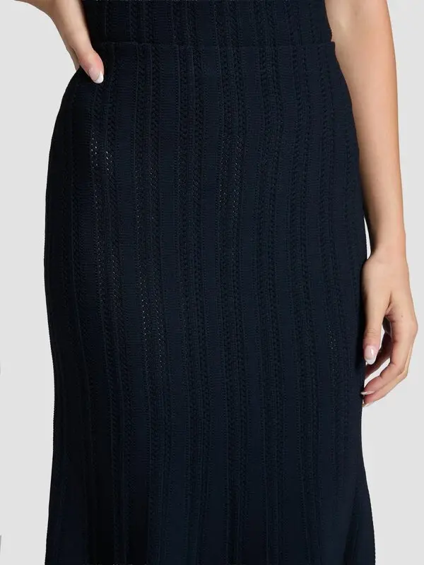 Adam Lippes Lyra Rib-knit Jacquard Maxi Skirt