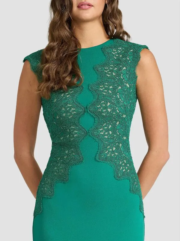 Tadashi Shoji Gant Embroidered Crepe Gown