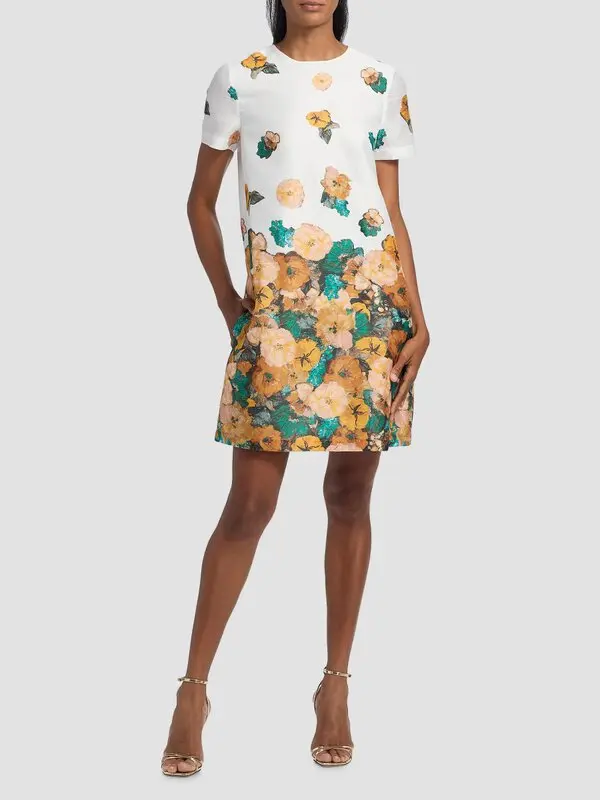 Prabal Gurung Falling Florals Voile Minidress
